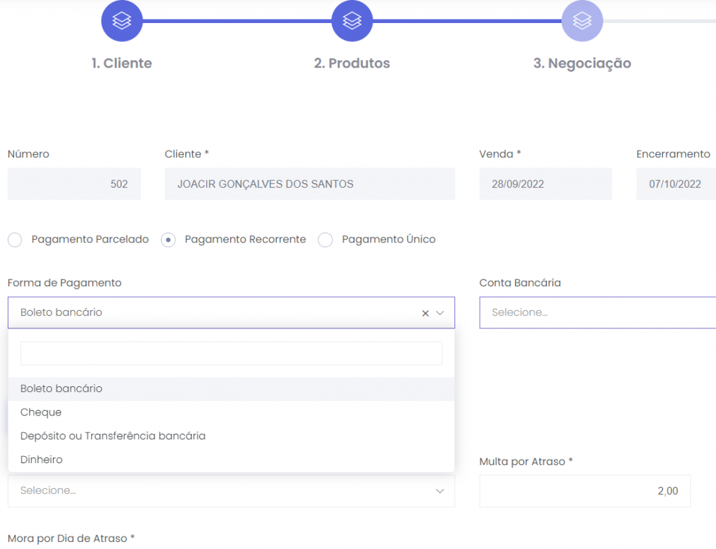 Gestão Ninja - Vendas e Faturamento